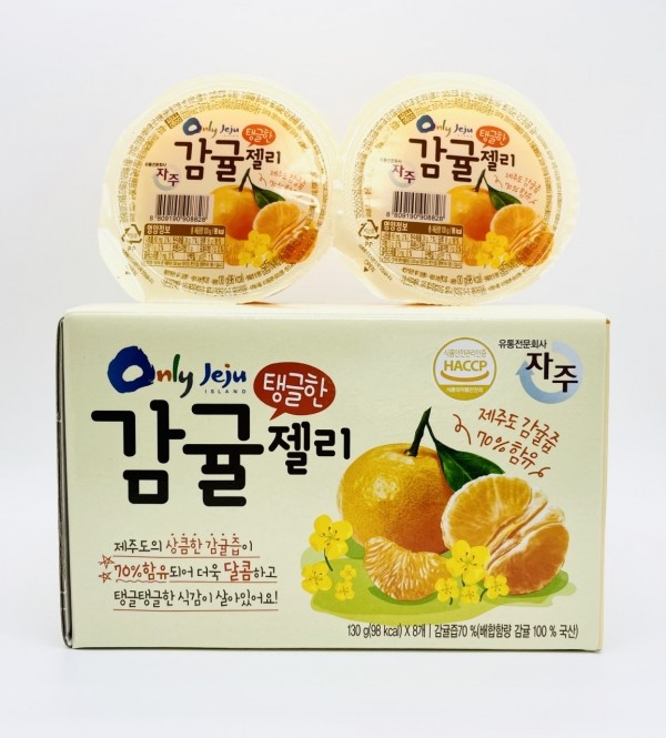 제주 탱글한 감귤 젤리 푸딩 (130g x 8개입) 어린이 사무실 간식 - CJ프레시마켓