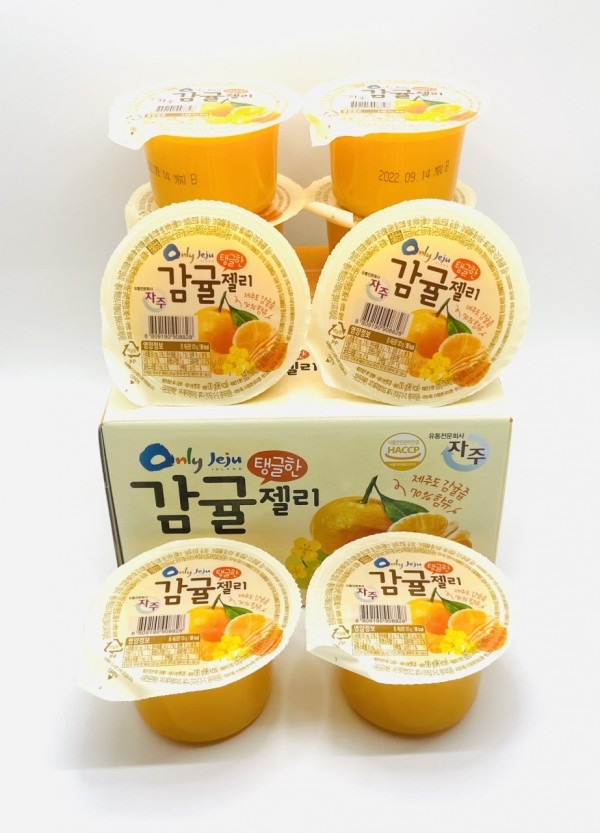 제주 탱글한 감귤 젤리 푸딩 (130g x 8개입) 어린이 사무실 간식 - CJ프레시마켓