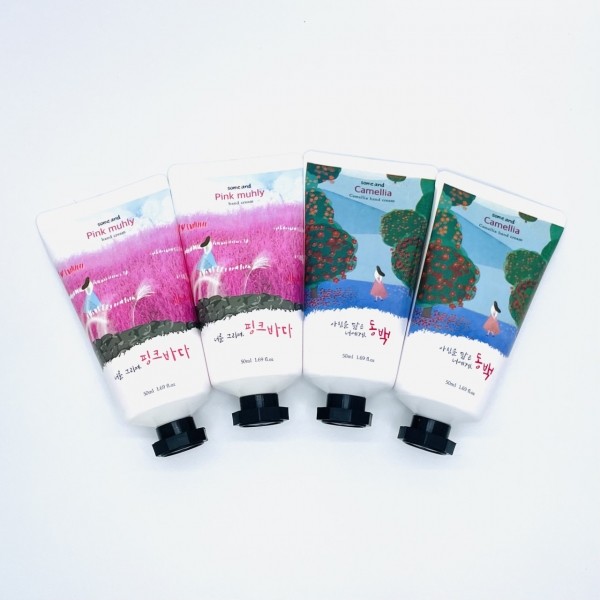 제주 썸앤드 동백 핑크뮬리 핸드크림 50ml x 4개입 선물세트 여행 선물 기념품 고보습 - CJ프레시마켓